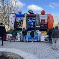 China Customize Accepted Inflatable 3 in 1 Carnival Game for Kids and Adults Ball Shooting for sale