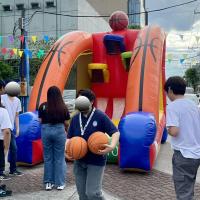 China Blower Included Interactive Inflatable Basketball/Football Shooting Game Sport Party for sale