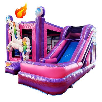 China Customized Color Unicorn Inflatable Castles Combo for Parties and Events for sale