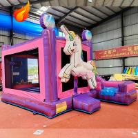 China Customized Color Unicorn Inflatable Castles Combo for Parties and Events for sale