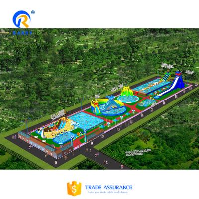 China Logo/Pattern Digital Printing Customized Size Inflatable Water Park for Amusement Park for sale