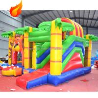 China Customized Size and Color Bouncy Castle with Slide Hot Jungle Lion Inflatable Castle for sale