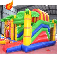 China Customized Size and Color Bouncy Castle with Slide Hot Jungle Lion Inflatable Castle for sale