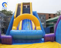 China Large Blue Inflatable Obstacle Course Popular Water N Dry Bouncy Slide for Kids and Adults for sale