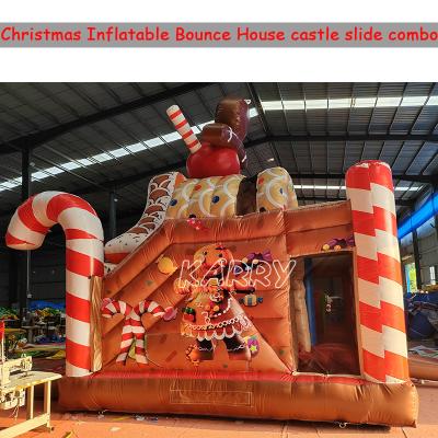 China Christmas Amusement Park Commercial Bouncy Castle Combo Obstacle Course Inflatable Dry Slide for sale