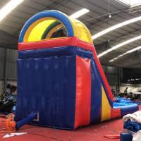 China EN14960 Certified Popular Inflatable Water Slide Combo with Dip Curve and Wild Splash for sale