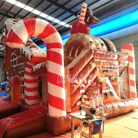 China Christmas Amusement Park Commercial Bouncy Castle Combo Obstacle Course Inflatable Dry Slide for sale