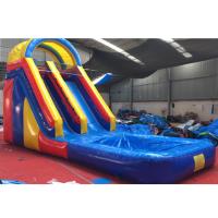 China EN14960 Certified Popular Inflatable Water Slide Combo with Dip Curve and Wild Splash for sale