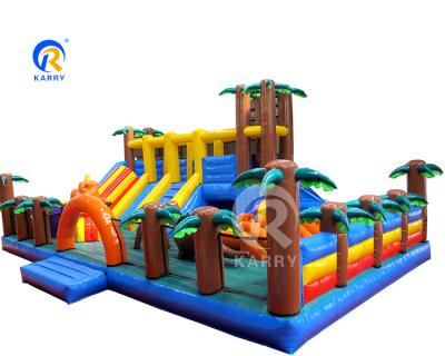 China PORTABLE Customized Color Inflatable Palm Tree Obstacle Course for Funny Playground for sale