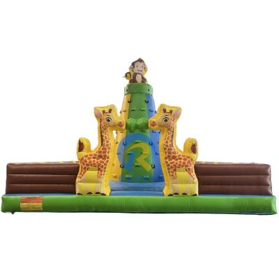 China Outside Sport Games Inflatable Cute Animal Climbing Wall with Custom Logo Printed for sale