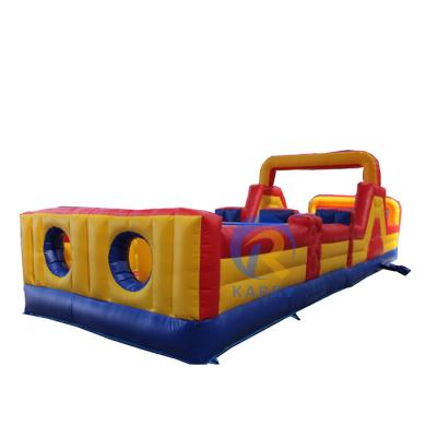 China Acceptable OEM 39ft Yellow Inflatable Obstacle Game for Adult Rental and Repair Kits for sale