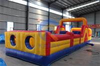 China Acceptable OEM 39ft Yellow Inflatable Obstacle Game for Adult Rental and Repair Kits for sale