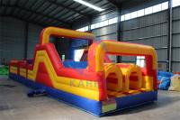 China Acceptable OEM 39ft Yellow Inflatable Obstacle Game for Adult Rental and Repair Kits for sale