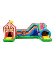 China Inflatable Game Tunnel Circus Obstacle Course 0.55mm Plato PVC Tarpaulin for sale