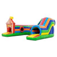 China Inflatable Game Tunnel Circus Obstacle Course 0.55mm Plato PVC Tarpaulin for sale