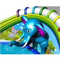 China 24*18m or Customized Size Lovely Baby Elephant Inflatable Obstacle Game Water Park for sale
