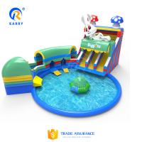 China Exciting Outdoor Water Park with Large Inflatable Dolphin Slide and Crazy Shark Pool for sale