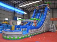 China Digital Printing Commercial Grade PVC Tarpaulin Inflatable Water Slide with Kid Play Pool for sale