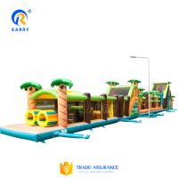 China Long Massive Games Inflatable Obstacle Course for Adults and Kids in Jungle for sale