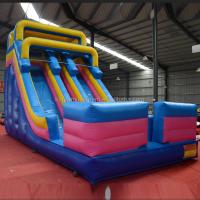 China Digital Printing Commercial Grade PVC Aqua Park 2-Lane Water Slide for Adult and Kids for sale
