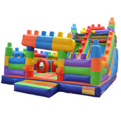 China Colorful Kids Slide Inflatable Building Blocks Combination Bounce Slide for Adults for sale
