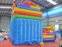 China Colorful Kids Slide Inflatable Building Blocks Combination Bounce Slide for Adults for sale