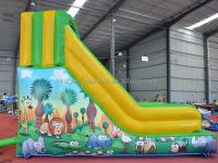 China Indoor Park Essential Small Size Inflatable Bounce Slide with Design and Green Color for sale