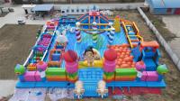 China Blower Included Inflatable Obstacle Course Fun City with Climbing Stair and Slide for sale