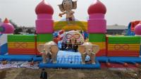 China Blower Included Inflatable Obstacle Course Fun City with Climbing Stair and Slide for sale