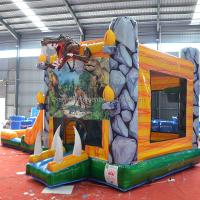 China Features PORTABLE Inflatable Jungle Dino Bouncer House with Slide and Unisex Design for sale