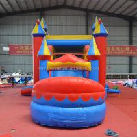 China 14 Years up Commercial Macaron-themed Inflatable Bounce House with Slide Pool and Blower for sale
