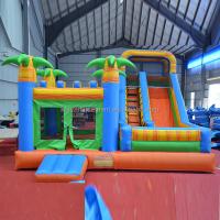 China Castle Rental Palm Tree Inflatable Bouncy Castle with Slide Pool CE/EN71/EN14960 Certified for sale