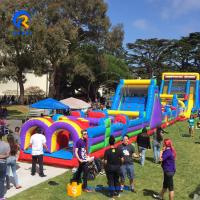 China PVC Inflatable Obstacle Course Combo Bounce House with Climbing Wall for sale