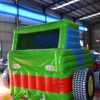 China Kids Indoor Outdoor Bungee Trampoline Inflatable Bouncy Castle Jumper Green Tractor for sale