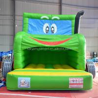 China Kids Indoor Outdoor Bungee Trampoline Inflatable Bouncy Castle Jumper Green Tractor for sale