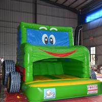 China Kids Indoor Outdoor Bungee Trampoline Inflatable Bouncy Castle Jumper Green Tractor for sale