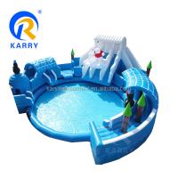 China Oversize Swimming Pool Moonwalk Inflatable Water Park for Kids and Adults Polar Bear Water Slide for sale