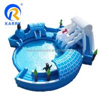 China Oversize Swimming Pool Moonwalk Inflatable Water Park for Kids and Adults Polar Bear Water Slide for sale