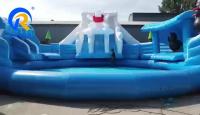 China Oversize Swimming Pool Moonwalk Inflatable Water Park for Kids and Adults Polar Bear Water Slide for sale