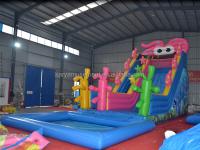 China Backyard Kids Party Trampoline Inflatable Cute Octopus Water Slide and Kids Play Pool for sale