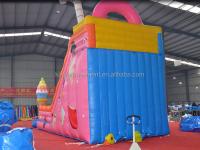 China Commercial Party Rental Water Slide with Children's Paddling Pool in Ice-Cream Pink for sale