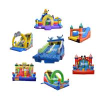 China Indoor or Outdoor Inflatable Small Cartoon Kids Slide with Customized Color and Logo for sale