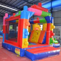 China Affordable Inflatable Castle Slide Combination with Trendy Building Block Design for sale