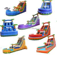 China Custom Size Inflatable Water Palm Tree Slide with Kids Play Pool Bouncing Jumping Water Slides PVC Better for sale