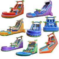 China Custom Size Inflatable Water Palm Tree Slide with Kids Play Pool Bouncing Jumping Water Slides PVC Better for sale