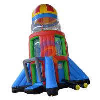 China Custom Logo Printed PVC Inflatable Rocket Airborne Adventure Game for Kids and Adults for sale