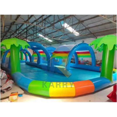China Kids and Adults Inflatable Tent Water Pool with Sun Cover Made of PVC Material for sale