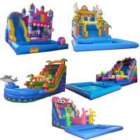 China Candy Theme Inflatable Water Slide with Children's Play Pool and Max Capacity 100-500kg for sale