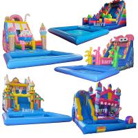 China Candy Theme Inflatable Water Slide with Children's Play Pool and Max Capacity 100-500kg for sale