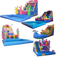 China Candy Theme Inflatable Water Slide with Children's Play Pool and Max Capacity 100-500kg for sale